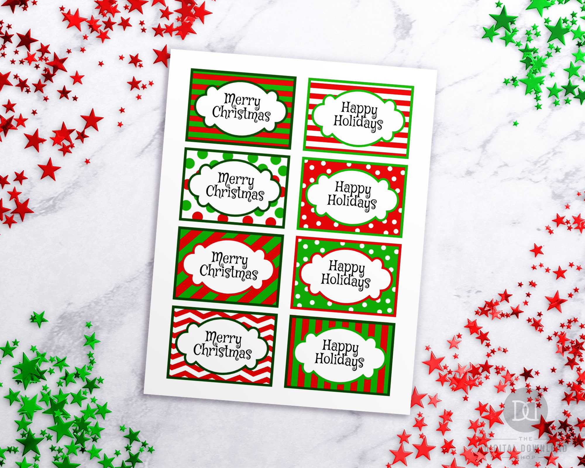 Christmas Labels Printable Editable Christmas Tags | Etsy