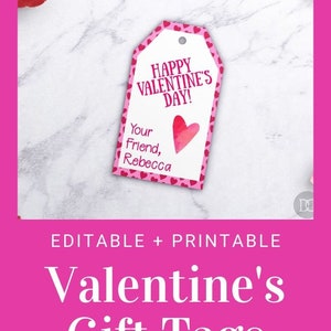 Valentine's Day Tags Printable, Editable Valentine's Tags Template ...