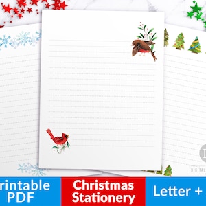 3 Christmas Stationery Paper Printables, Holiday Stationery Printable ...