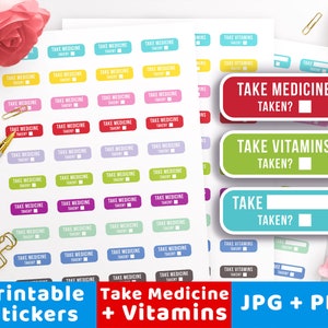 Take Medicine Reminder Stickers, Take Vitamins Reminder Stickers ...
