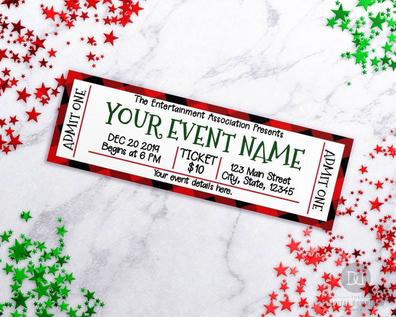 Blank Christmas Ticket Template