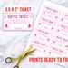 Valentine's Day Raffle Ticket Template Editable, Printable Valentine's ...