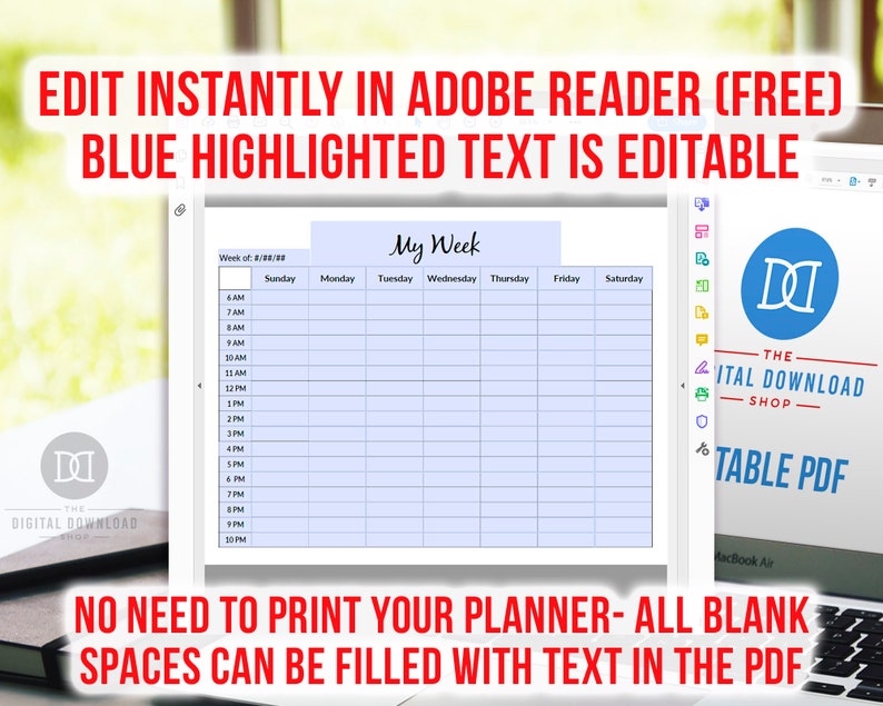 Editable Time Blocking Planner Printable, Weekly Planner Editable, Time ...