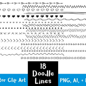 18 Lines Clipart Set 2, Wedding Clipart, Page Divider, Scrapbook Border ...