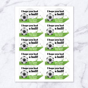 Soccer Favor Tags Printable- Hope You Had a Ball, Editable Soccer Thank ...