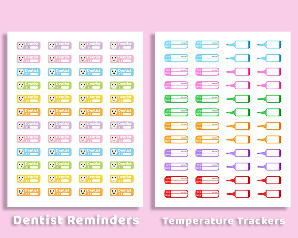 Planner Starter Kit Health Stickers Health Trackers Bullet | Etsy
