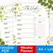 Weekly Planner Printable Watercolor Greenery, Weekly Schedule, Weekly ...