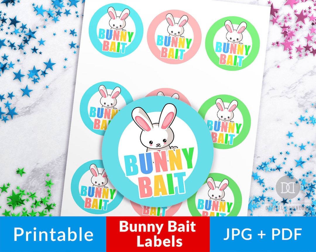 Easter Bunny Bait Stickers Printable Bunny Bait Tag Easter - Etsy