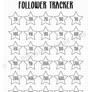 Bujo Journal Follower Growth Tracker Printable, Social Media Planner ...