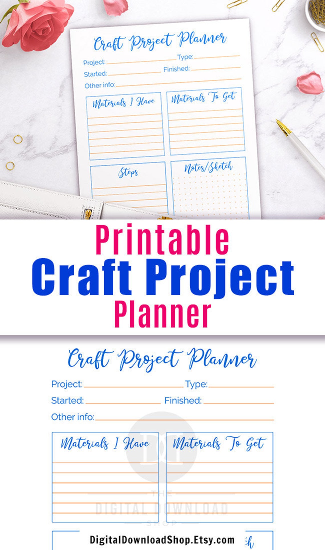 Craft Project Planner Printable Craft Planner Project | Etsy