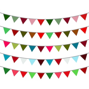 Christmas Bunting Clipart, Christmas Clipart, Holiday Bunting, Holiday ...