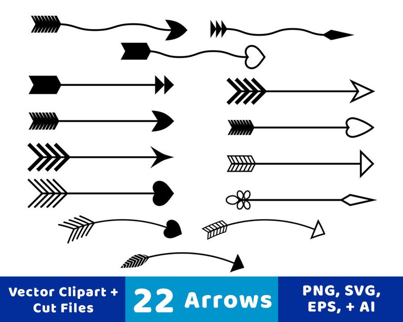 22 Arrows Clipart Rustic Arrow Clipart Arrow SVG Wedding - Etsy Sweden