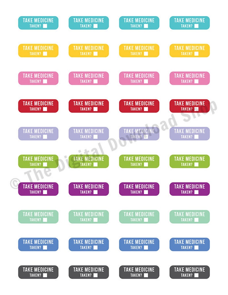 Take Medicine Reminder Stickers Take Vitamins Reminder - Etsy