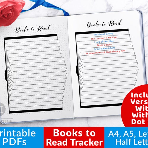 Books to Read List Book Reading Tracker Printable Book - Etsy