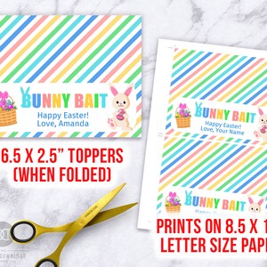 Bunny Bait Bag Toppers Printable Stripes, Editable Bunny Bait Printable ...