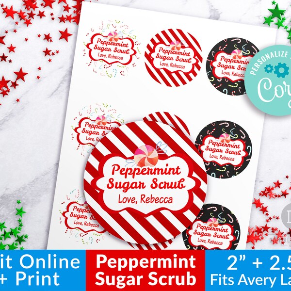 Printable Labels Peppermint Scrub - Etsy