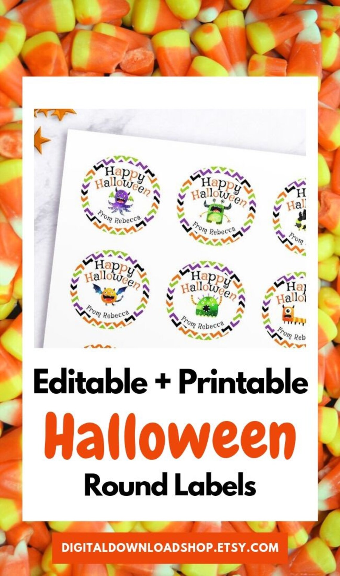 Halloween Circle Labels Editable, Printable Halloween Stickers ...