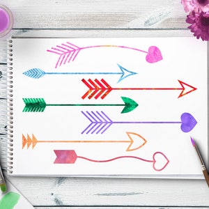 22 Watercolor Arrows Clipart, Tribal Arrow PNG, Watercolor Clipart ...
