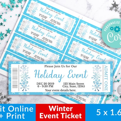 Winter Wonderland Ticket Gala/ Holiday / Christmas Party - Etsy