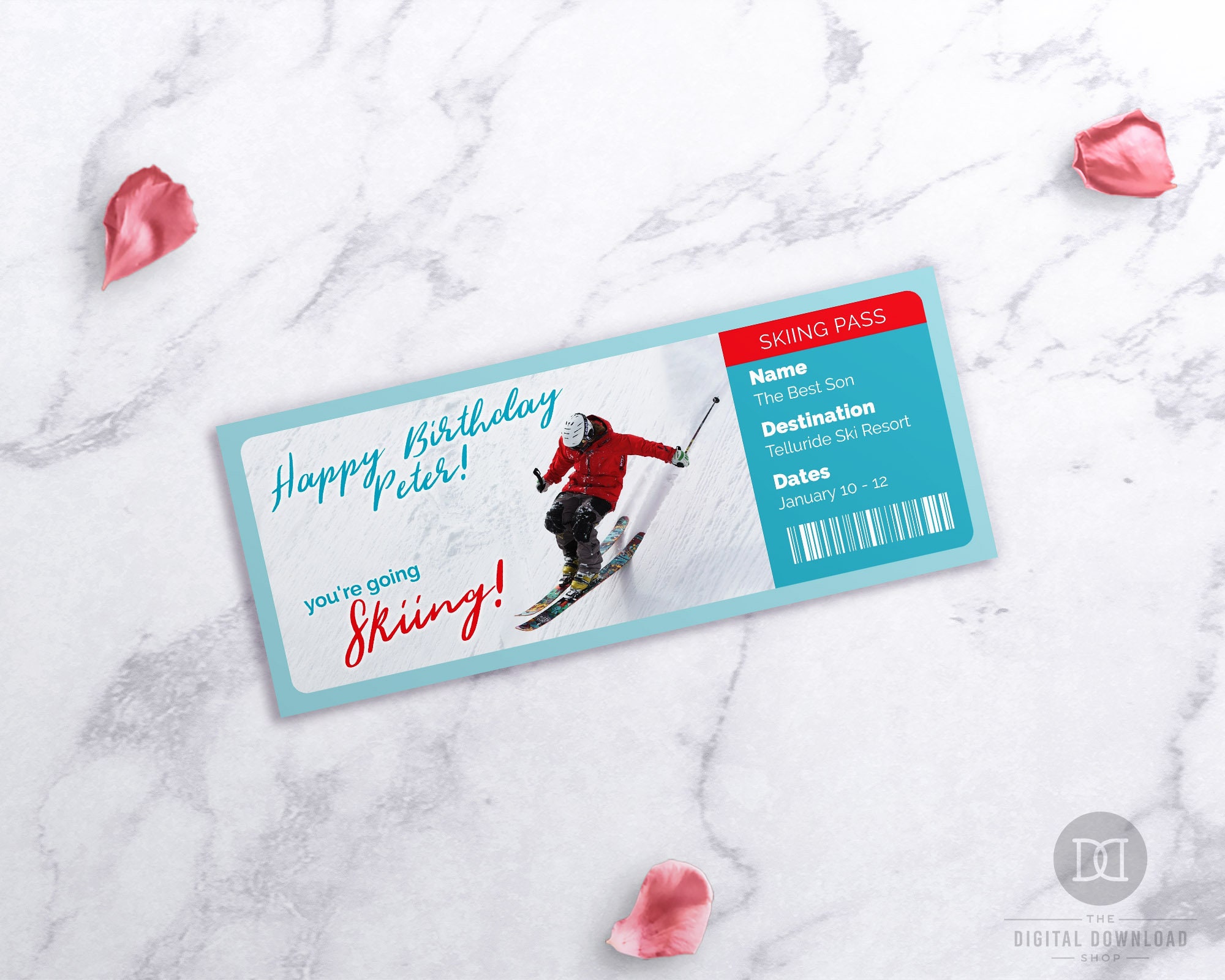 Ski Trip Ticket Template Printable Editable Ski Vacation - Etsy Canada