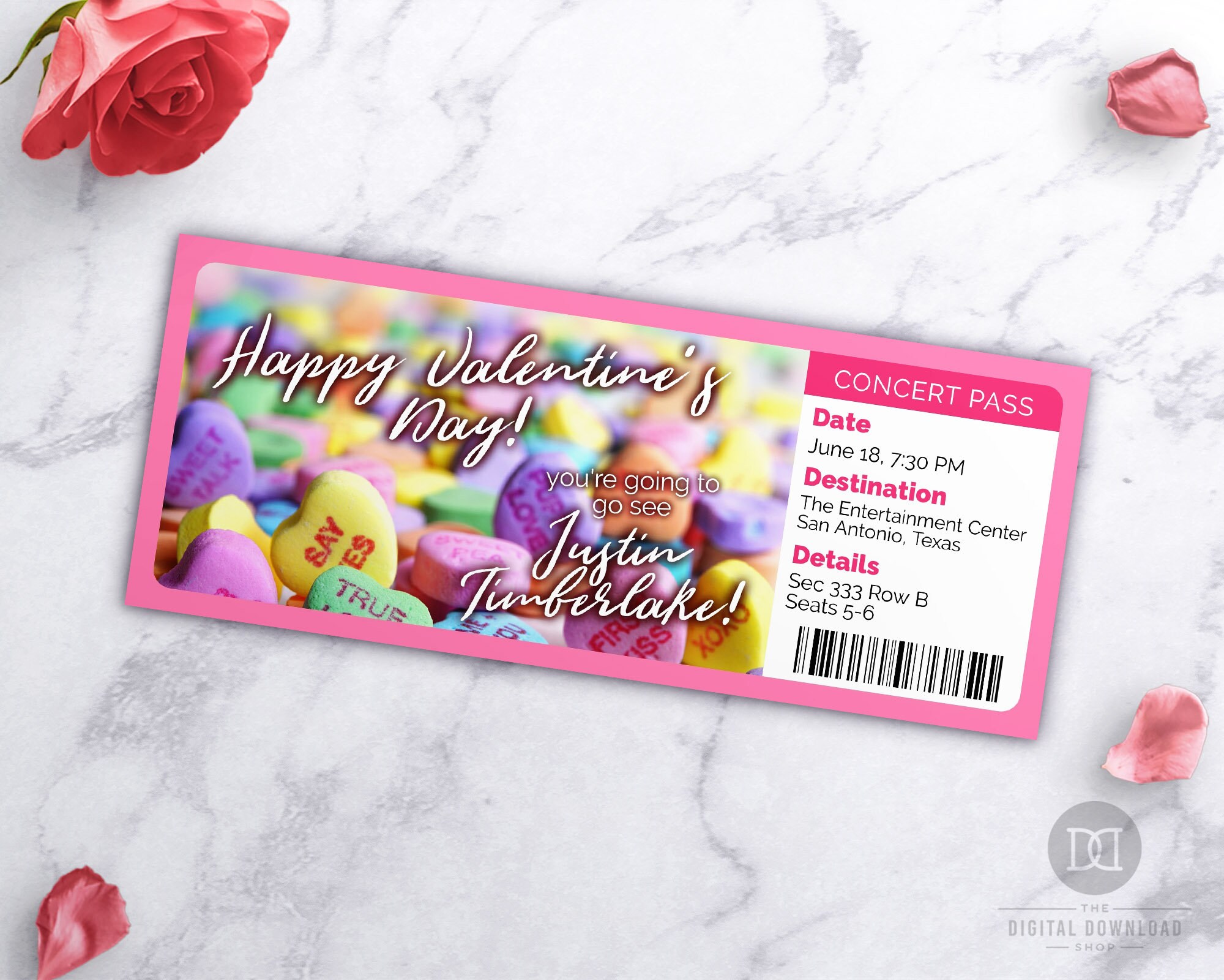 Valentine's Day Event Pass Printable Editable - Etsy