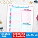 Weekly Cleaning Schedule Printable- Purple + Blue, Cleaning Checklist ...