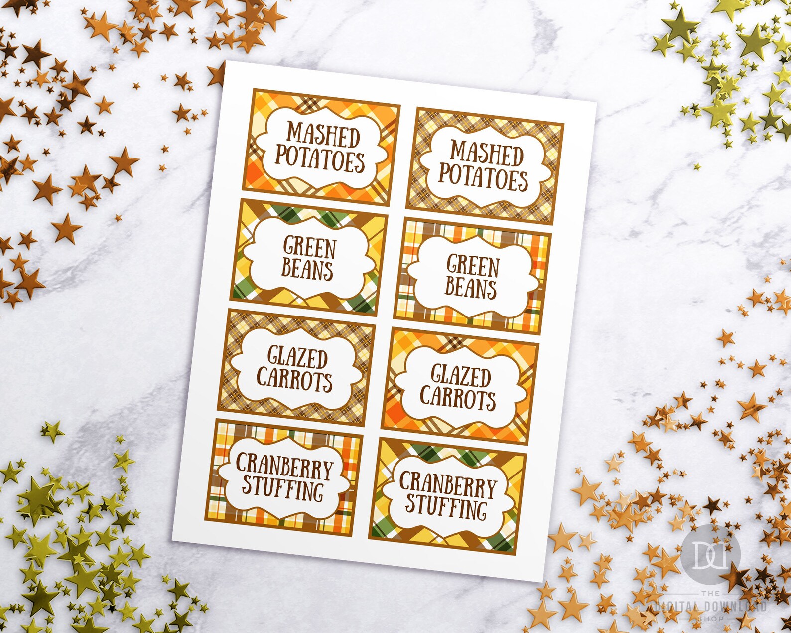 Thanksgiving Labels Template Printable, Editable Thanksgiving Tags ...