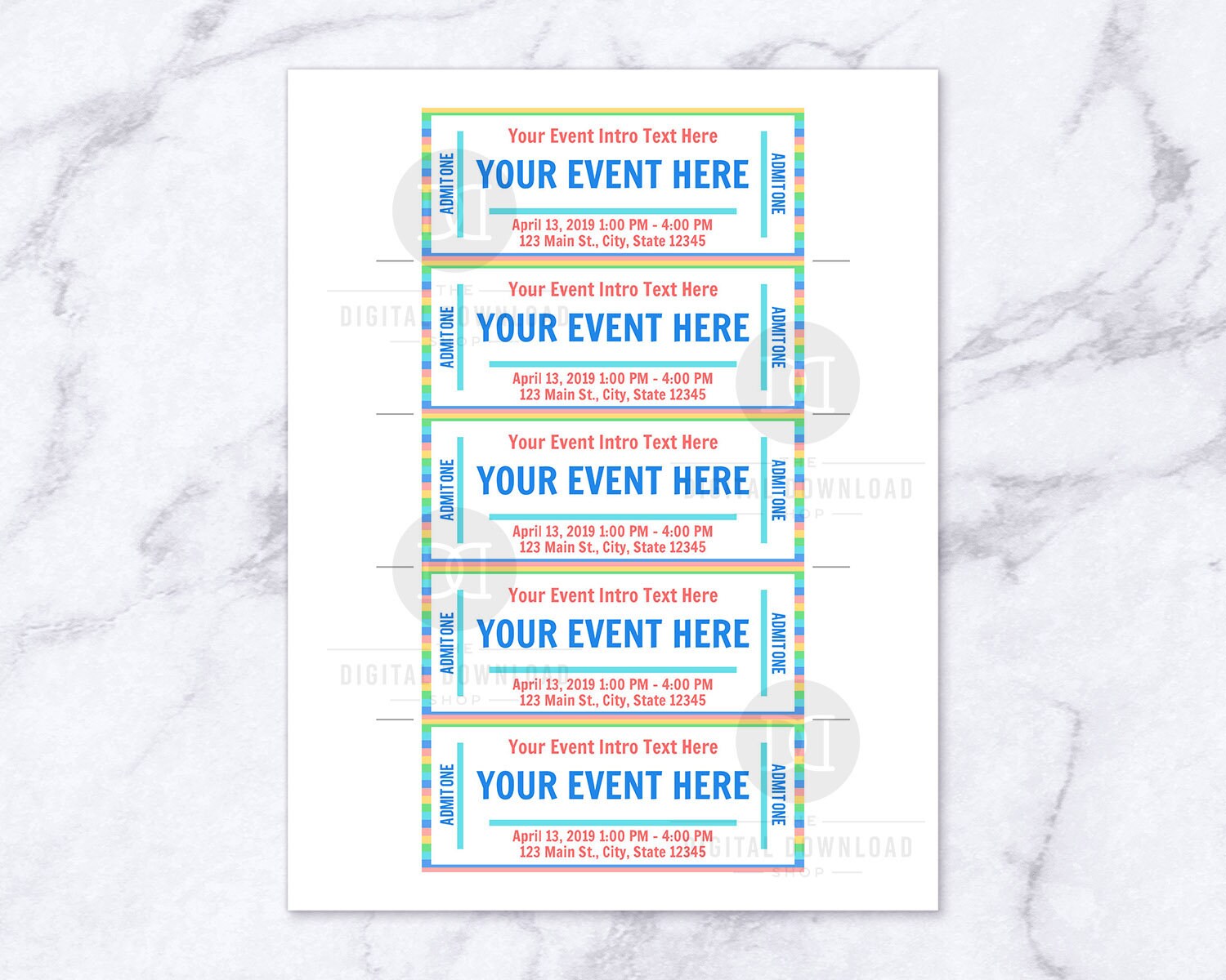Spring Event Ticket Printable Easter Event Ticket Editable - Etsy