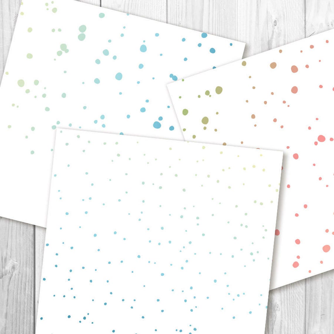 Pastel Confetti Digital Papers Confetti Borders Round | Etsy