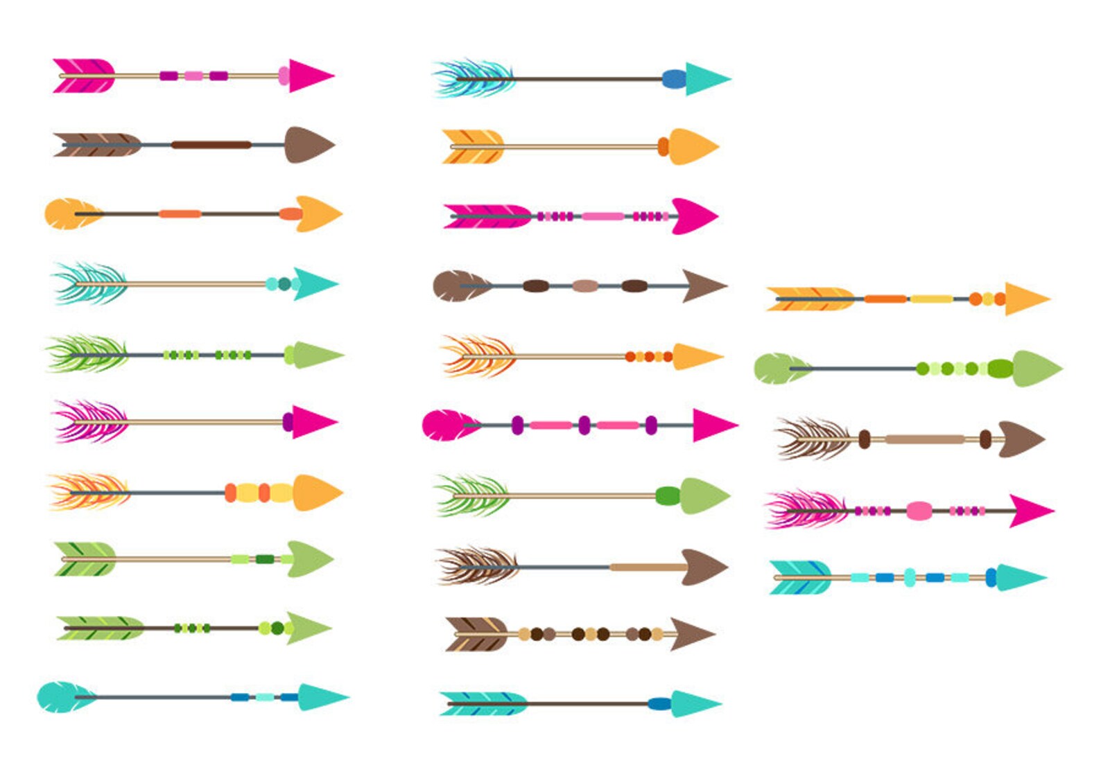 25 Colorful Arrows Clipart Tribal Arrow Clipart Boho Arrows - Etsy