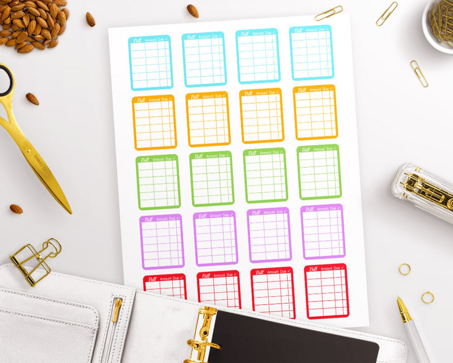 Bill Tracker Planner Stickers Bullet Journal Stickers - Etsy