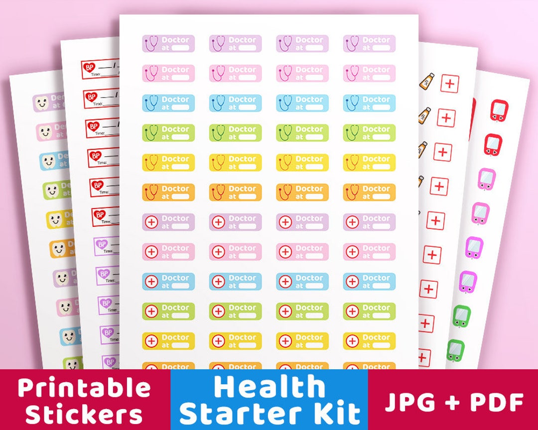 Planner Starter Kit- Health Stickers, Health Trackers, Bullet Journal ...