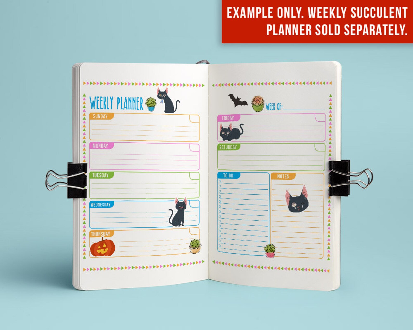 Black Cat Planner Stickers Printable Planner Stickers - Etsy