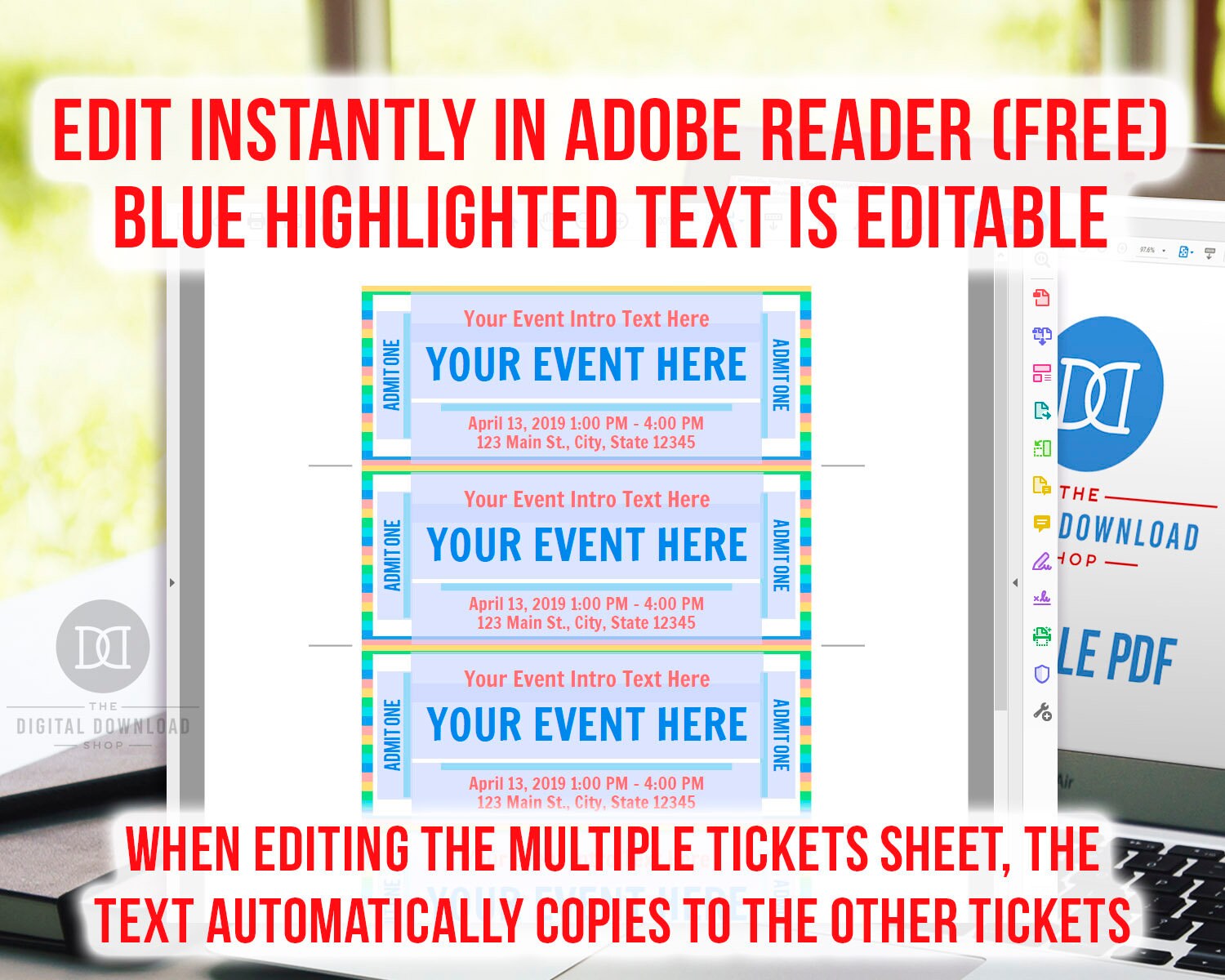 Spring Event Ticket Printable Easter Event Ticket Editable - Etsy