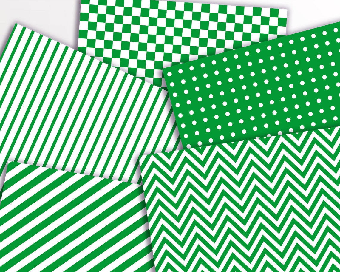 Green and White Digital Papers Green Digital Papers Green - Etsy