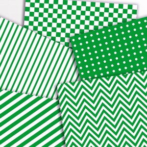 Green and White Digital Papers, Green Digital Papers, Green Scrapbook ...