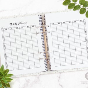 Yearly Planner Printable- Vertical, Year at a Glance Printable, Undated ...