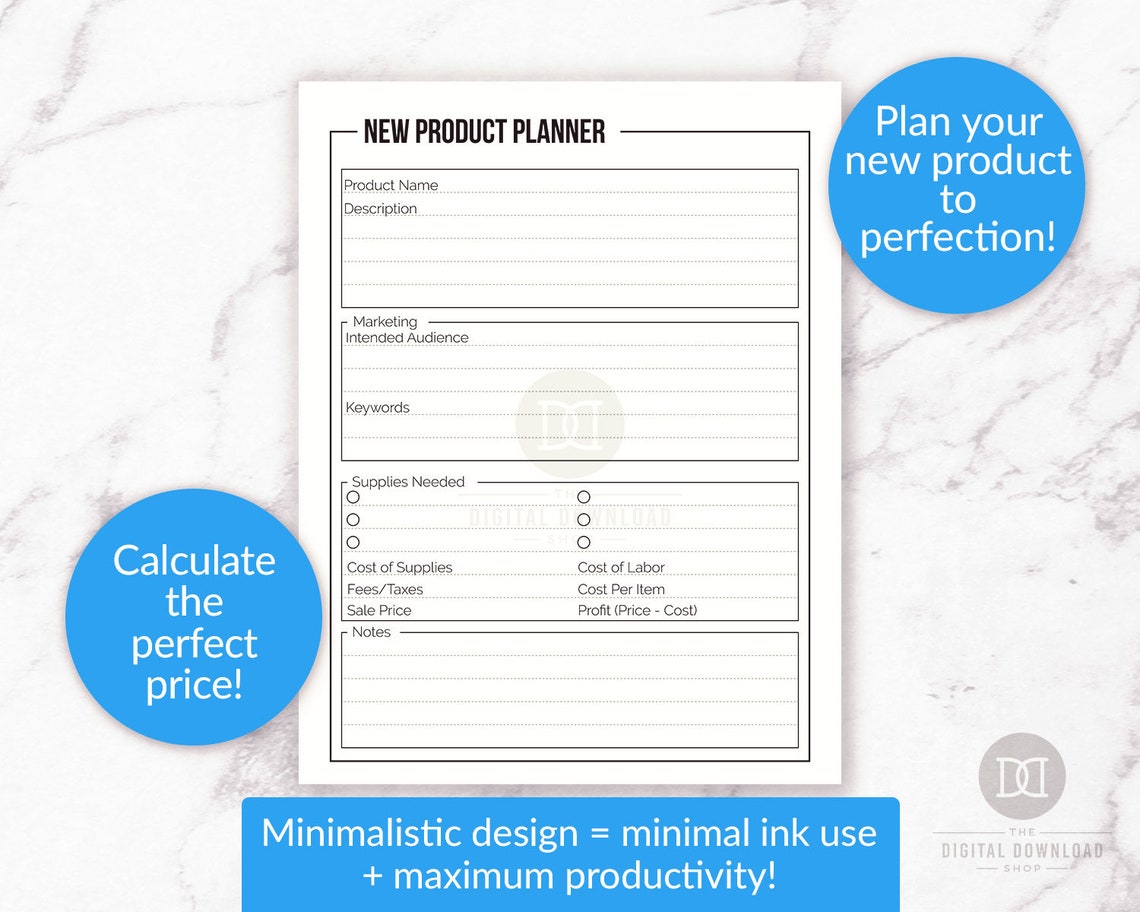 New Product Planner Printable Small Business Planner - Etsy