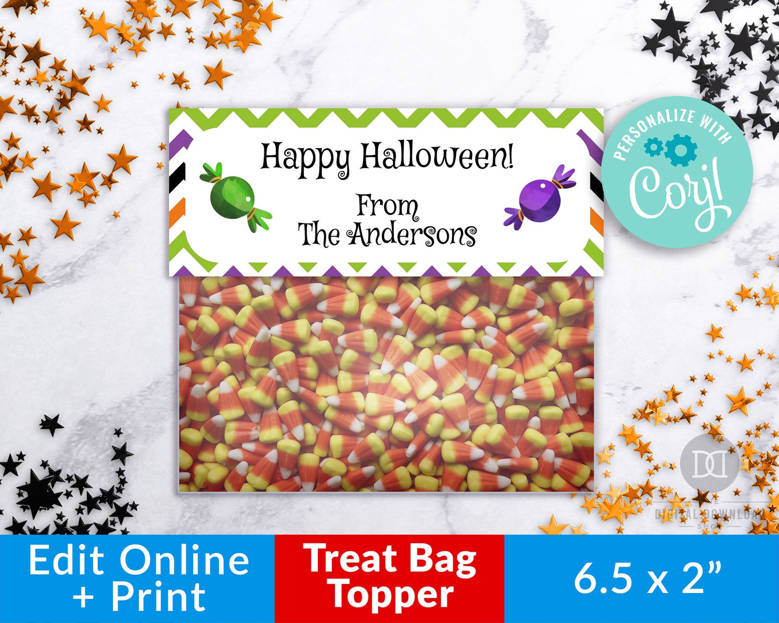Halloween Candy Editable Treat Bag Topper Printable | Etsy