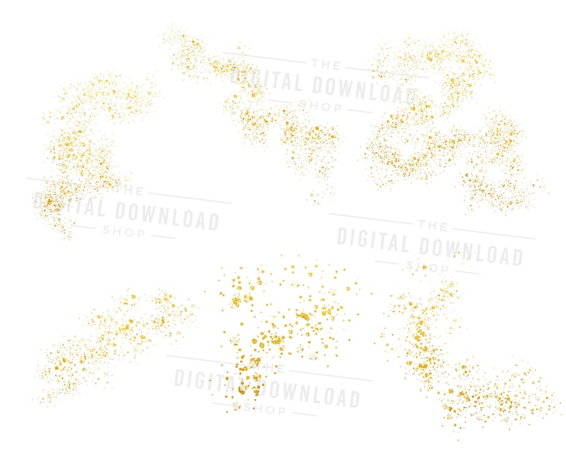 Gold Splatters Clipart Gold Digital Paint Splatter Overlays | Etsy
