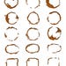 30 Coffee Stains Clipart- Watercolor + Black, Coffee Ring Clipart ...