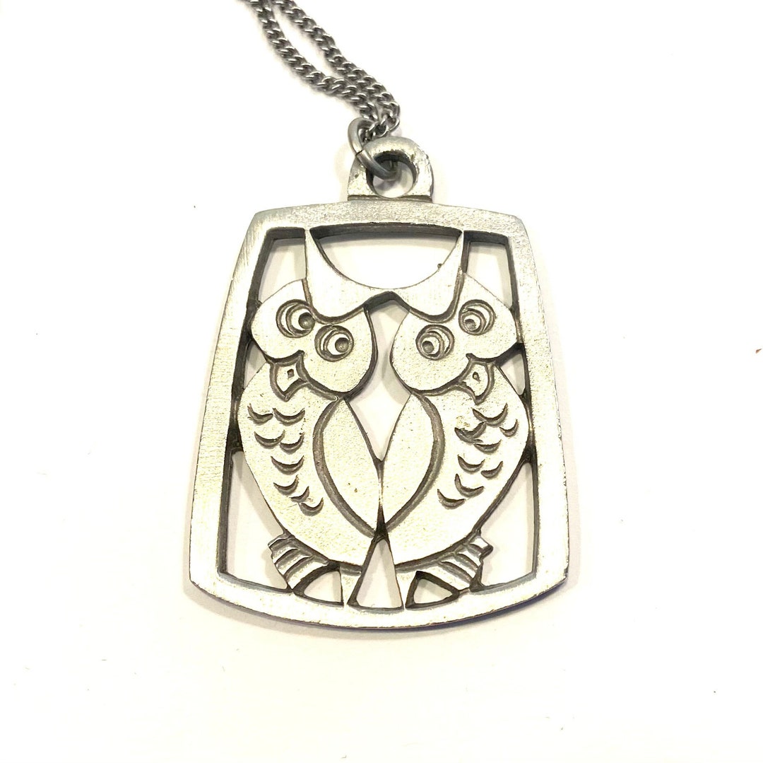 Vintage 70s BDA Budlong, Docherty, and Armstrong Pewter Owl Pendant ...