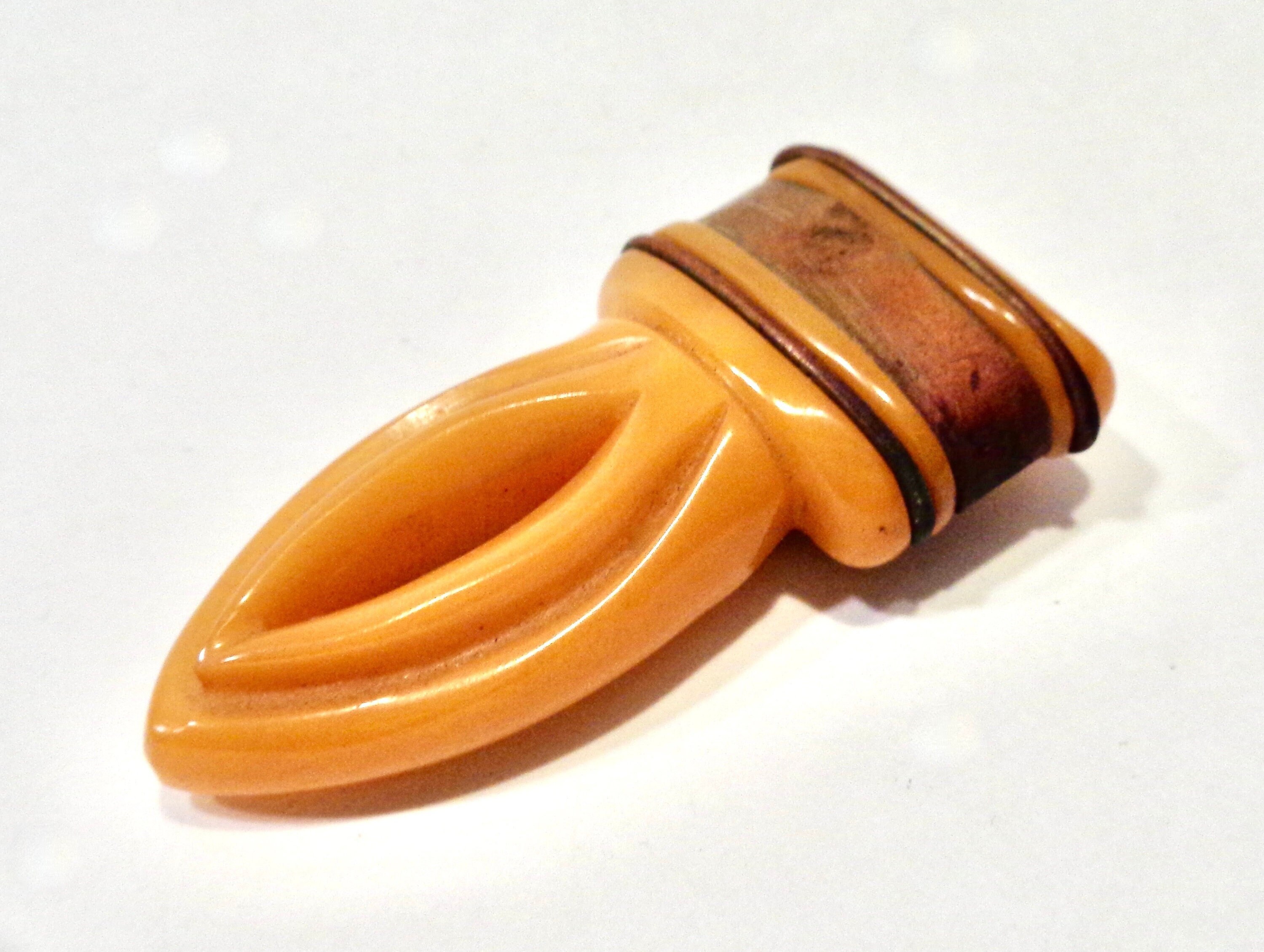 1940s Yellow Bakelite and Brass Carved Dress Clip - Etsy