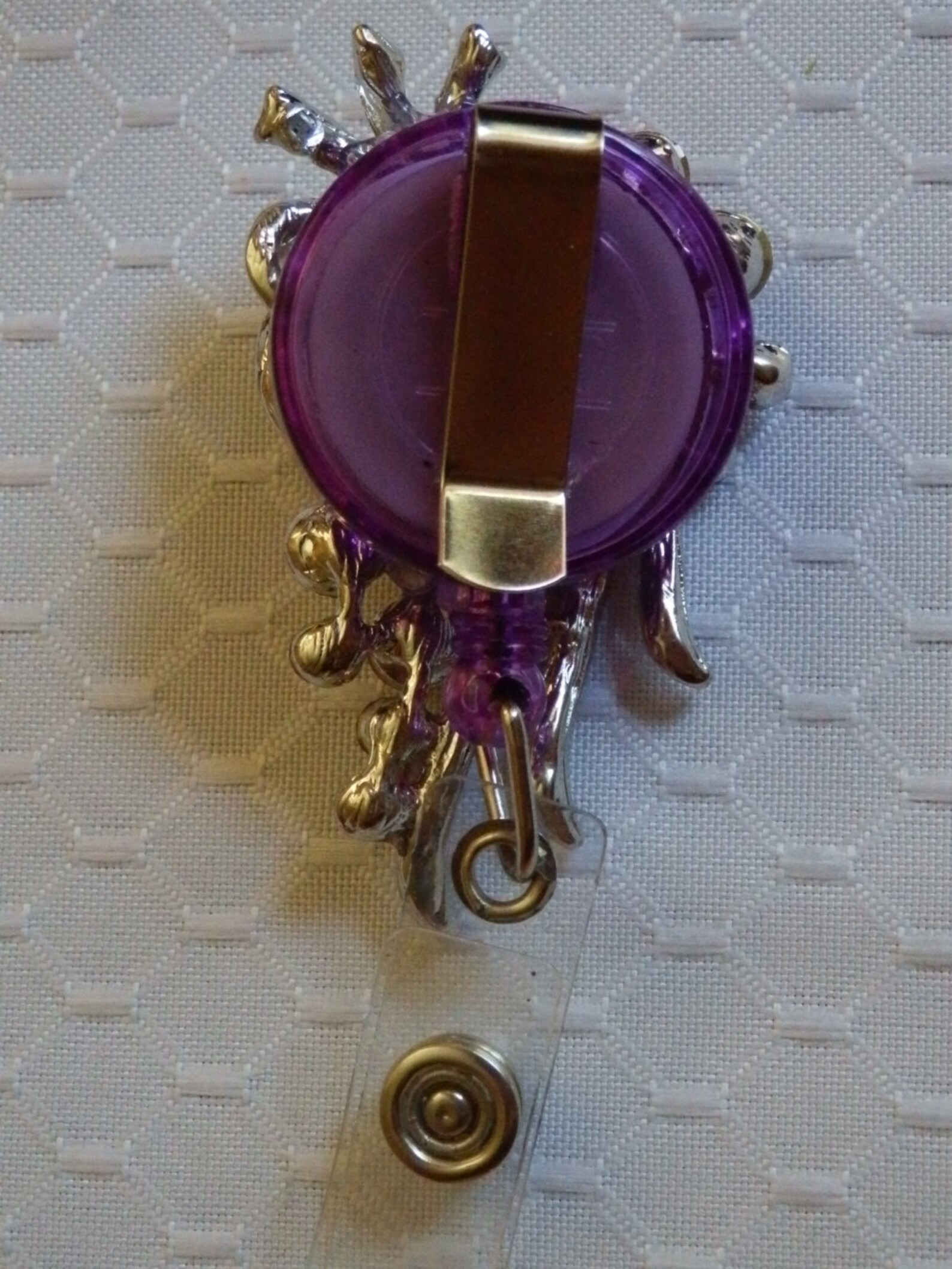 Elegant Purple Rhinestones Ribbon Retractable Name Badge. - Etsy