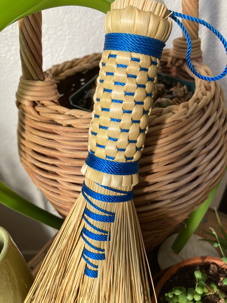 Hawk's Tail Hand Whisk Broom, Turquoise Woven Handle - Etsy