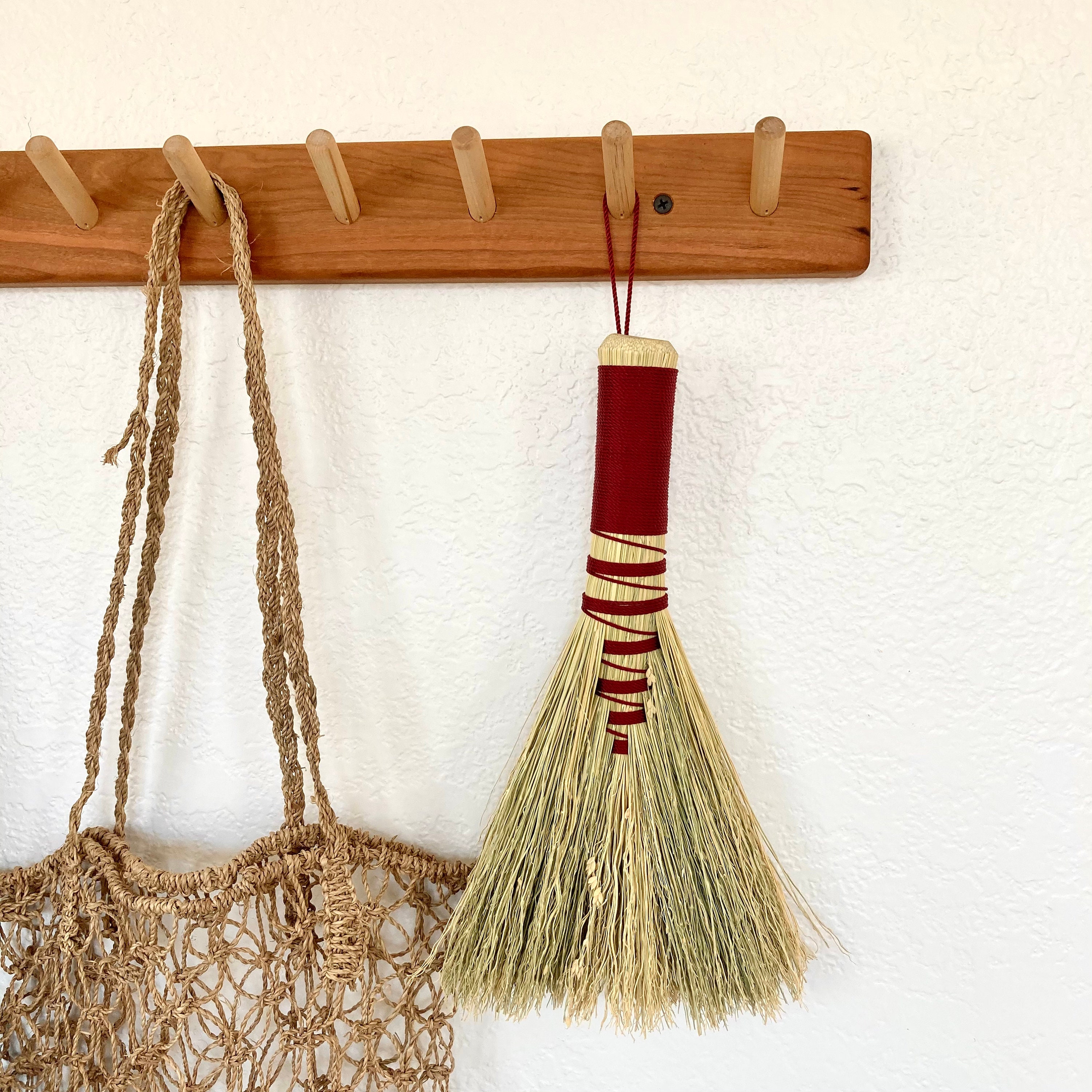 Hawk Tail Hand Whisk Broom, Dark Red - Etsy