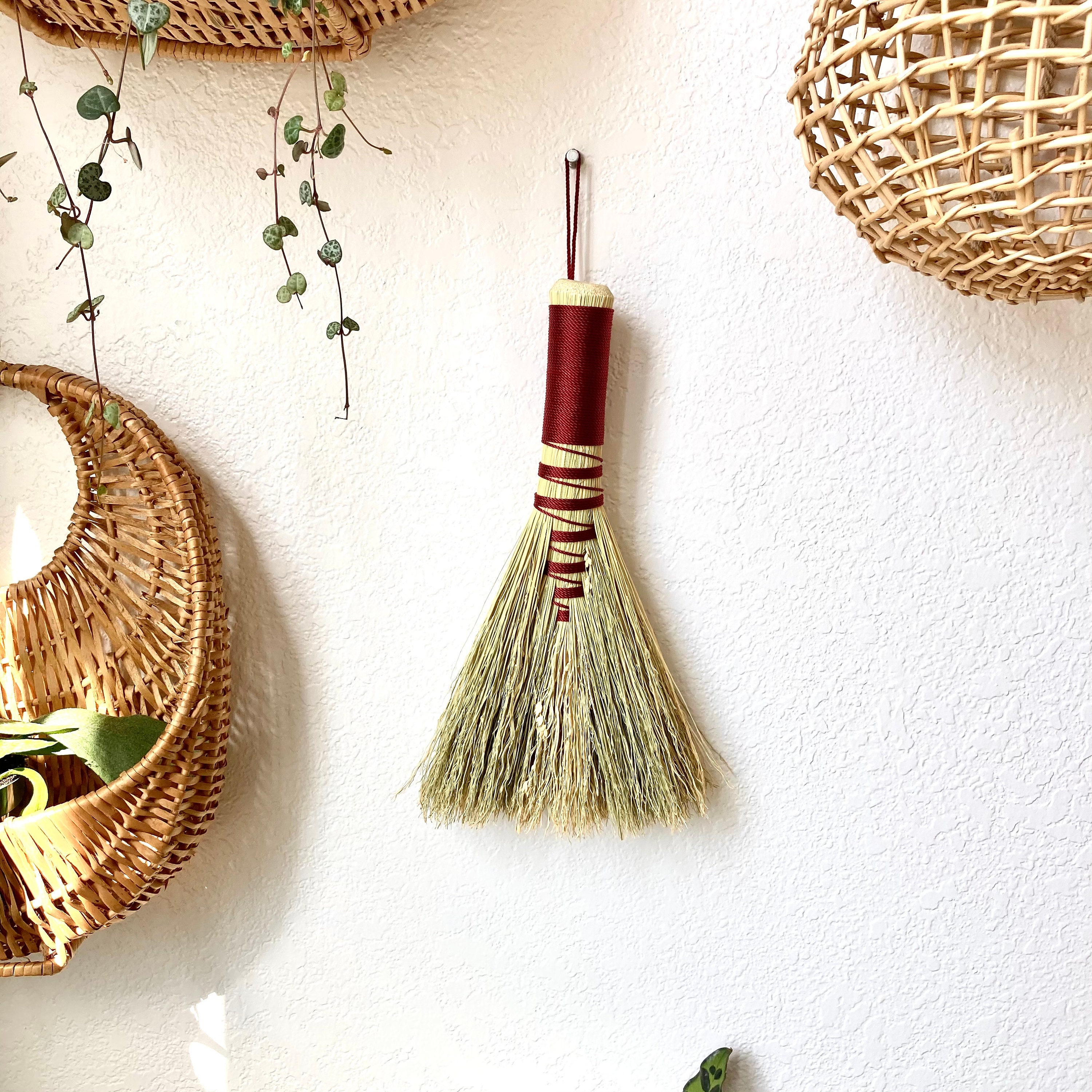 Hawk Tail Hand Whisk Broom, Dark Red - Etsy