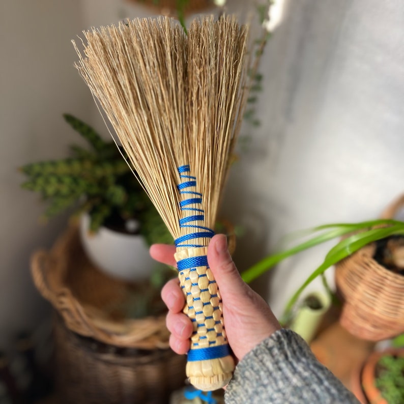 Hawk's Tail Hand Whisk Broom, Turquoise Woven Handle - Etsy