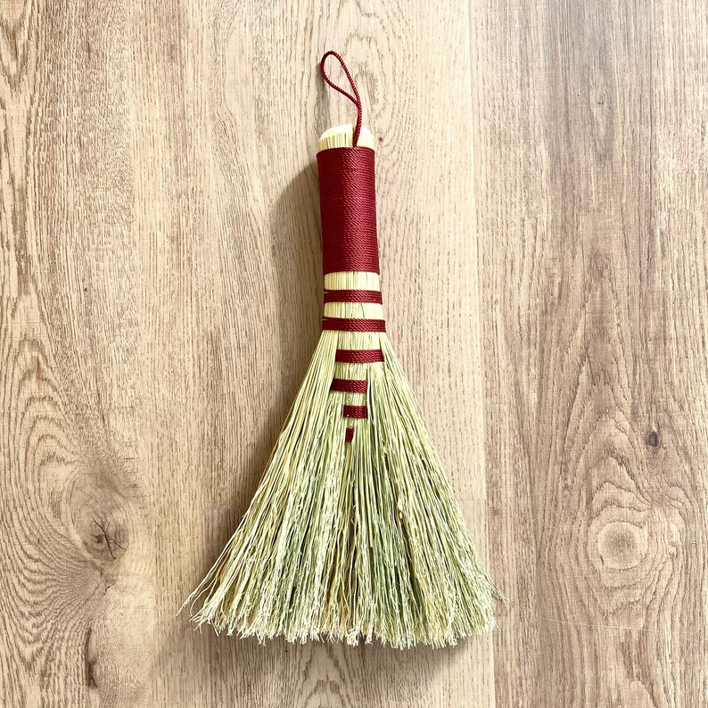 Hawk Tail Hand Whisk Broom, Dark Red - Etsy