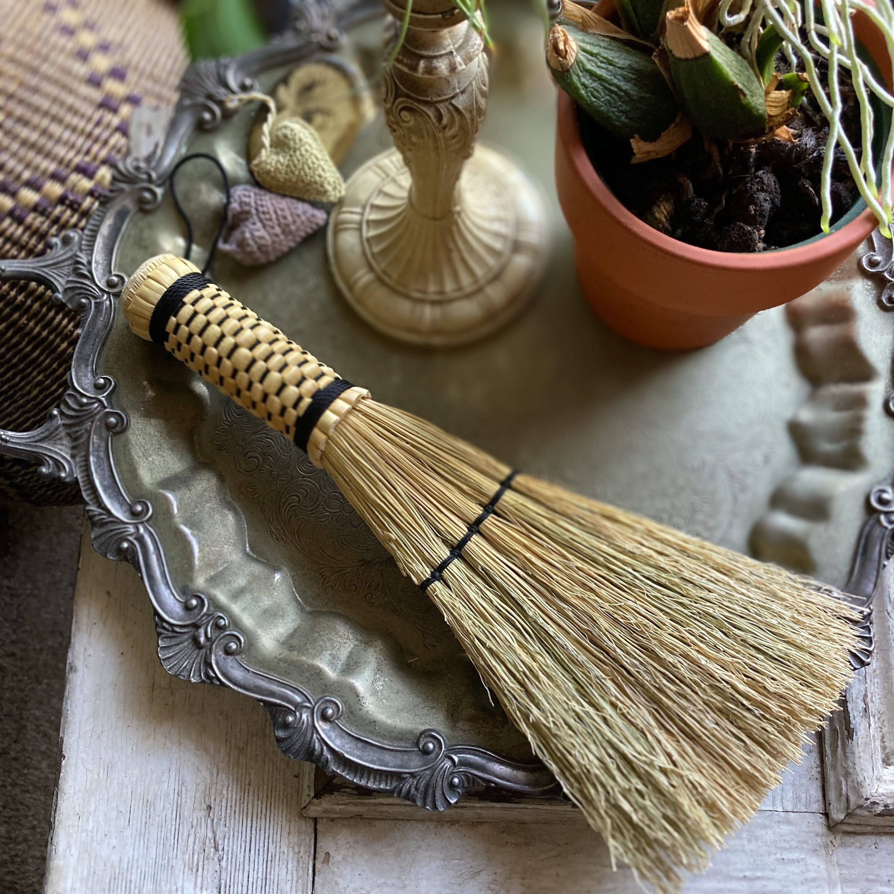 Woven Handle Flat Hand Whisk Broom - Etsy